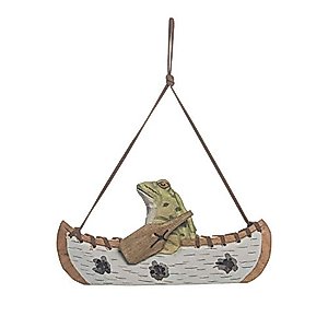 Beachcombers 6" Wood Frog in Rowboat Ornament Multi