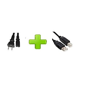 Fig8 Power Cord for HP OfficeJet 6000 7000 8600 e-printer + USB Cable Cord