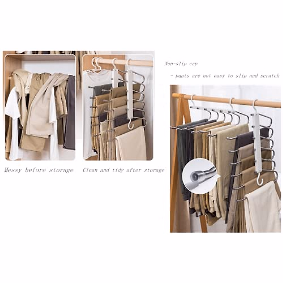 Magic Pants Hanger, Multipurpose Closet Hanger, Space Saving Wardrobe Organizer (2-Pack)