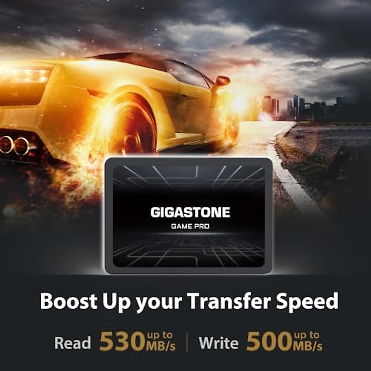 Gigastone SATA SSD 512GB (2-Pack) 2.5 inch SSD 530MB/s Upgrade Laptop PC Memory and Storage PS4 HDD Replacement 2.5" Internal Solid State Hard Drives SATA III SLC Cache 3D NAND Game Pro Performance