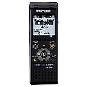 Olympus OM System WS-883 Digital Voice Recorder, Linear PCM/MP3 Recording Formats, USB Direct, 8gb Playback Speed and Volume Adjust, File Index, Erase Selected Files