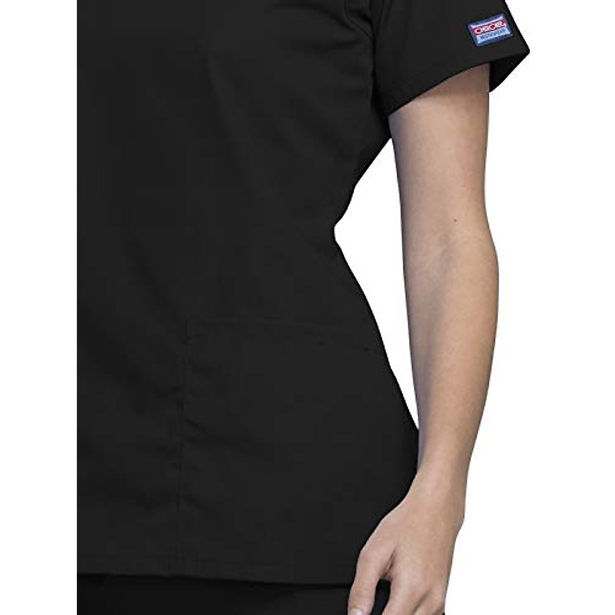 Cherokee Women Scrubs Top Workwear Originals Round Neck 4824, M, Black