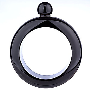 Black Bangle Bracelet Wine/Alcohol 3.5 oz Flasks - Stainless Steel Creative Gift Set for Women