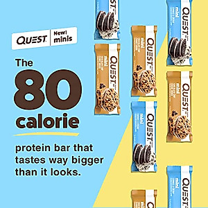 Quest Nutrition Mini Protein Bars Bundle, Chocolate Chip Cookie Dough and Cookies & Cream, High Protein, Low Carb, Keto Friendly, 14 Count Each