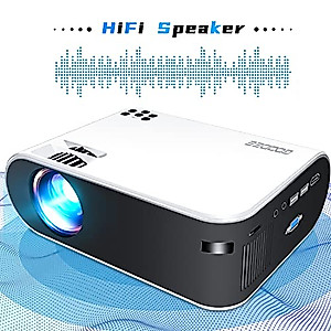 AMEELA Projector, 2023 Upgraded Mini Projector, 8500 lumens Multimedia Home Theater Video Projector, Compatible with Full HD 1080P HDMI, USB, VGA, AV, Smartphone, Pad, TV Box, Laptop