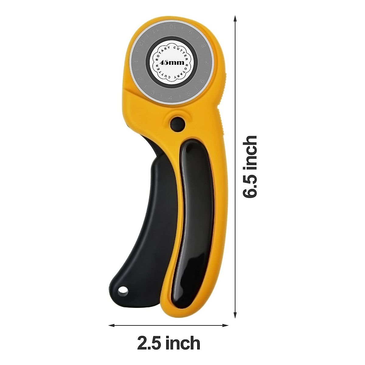 45mm Rotary Cutter, RosyMyth Fabric Cutter, for Paper, Leather Cutting, Quilting Sewing Scrapbooking, Seamstress, Tailors (Yellow)