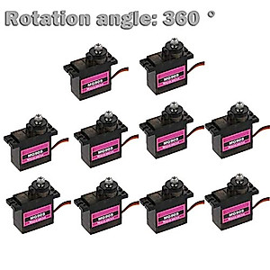 Nebwe Drone Accessories Rc Tools Rc Accessories and Parts 10PCs MG90S Micro Metal Gear 9g Servo for RC Plane Helicopter Boat Car 360° Drone Parts Drone Tool Kit