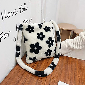 Aktudy Plush Shoulder Bag Crossbody Handbag Women Bag Messenger Bag