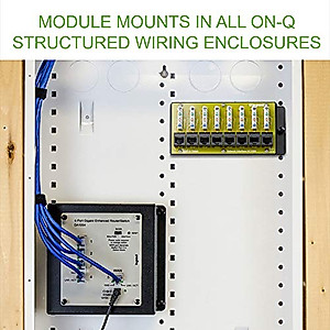 Legrand - OnQ Cat 6 Network Interface Module, Wifi Module with 8 Ports, Network Interface Module Cat6 Provides Connectivity to Ethernet Devices, Black, AC1068