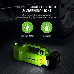 Greenworks 24V Cordless Car Jack Kit, 3 Ton Hydraulic Jack with 2Ah Battery and Charger