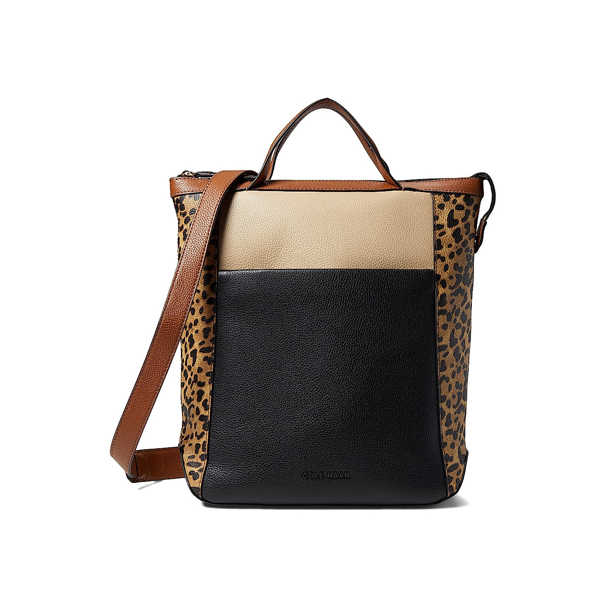 Cole Haan Grand Ambition Small Convertible Luxe Backpack Leopard/Black/Dark Chocolate/British Tan/Sesame One Size