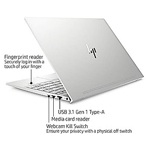 HP ENVY 13-13.99 Inches Thin Laptop w/ Fingerprint Reader, 4K Touchscreen, Intel Core i7-8565U, NVIDIA GeForce MX250 Graphics, 16GB SDRAM, 512GB SSD, Windows 10 Home (13-aq0044nr, Natural Silver)