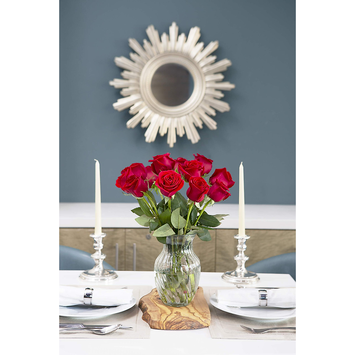 KaBloom PRIME NEXT DAY DELIVERY - Summer Collection - Bouquet of 12 Fresh Red Roses .Gift for Birthday, Anniversary, Get Well, Thank You, Valentine, Mother’s Day Fresh Flowers