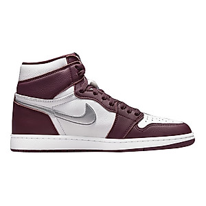 Nike Men's Air Jordan 1 Retro High Sneaker, Bordeaux/White-metallic Silver, 10
