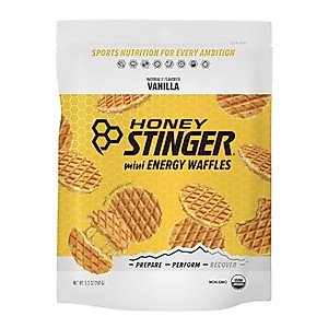 Honey Stinger Organic Mini Vanilla Waffles | Energy Stroopwafel for Exercise, Endurance and Performance | Sports Nutrition for Home & Gym, Pre and Post Workout | 1 Bag, 5.3 Ounce