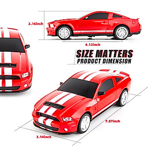 BDTCTK Remote Control 1/24 Ford Mustang Shelby GT500 RC Model Car, Toys for Kids and Adults Red