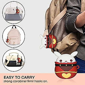 Alquar Genshin Impact Case for Airpods 2&1, 6 in 1 Silicone Airpods Accessories Protective Cover, 3D Cute Kawaii Klee Game Anime Cartoon Character Skin for Women Girls Kids with Keychain(Jumpy Dumpty)