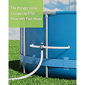 SHAPON Dual Split Hose Plunger Valve Compatible with Intex Pool Parts and Accessories Replacement for Above Ground Swimming Pool and Pool Filter Pump (1 Pack)