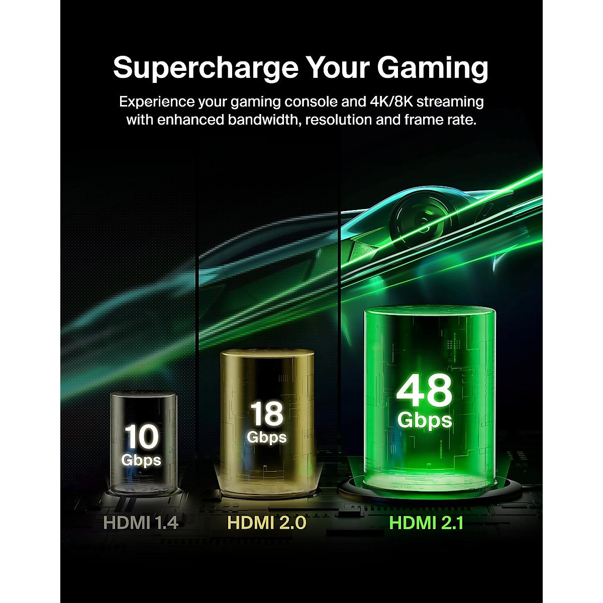 Belkin Ultra HD HDMI 2.1 Cable 6.6FT/2M, 4K Ultra High Speed HDMI Cable, 48Gbps HDMI 2.1 Cord, Dolby Vision HDR & 8K @60Hz, 10K Streaming - Compatible w/ Playstation, PS4, PS5, Xbox Series X, & More