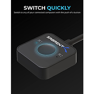 SABRENT KVM Switch, USB-C, 1 PC to 2-Displays with 60 Watt Power Delivery (USB-CKDH)