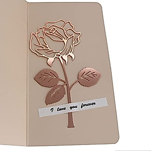 YYANGZ 2PCS Rose Bookmark Metal Bookmark Metal Rose Bookmark Delicate Metal Bookmark, Gold/Rose Gold