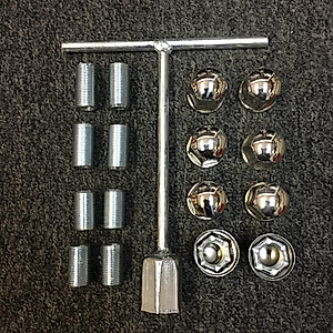 Velospinner Set of 4 Wheel Simulators 19.5" Dually for 2005-2021 Ford F450 F550 10 Lug Stainless Steel Dually Simulators