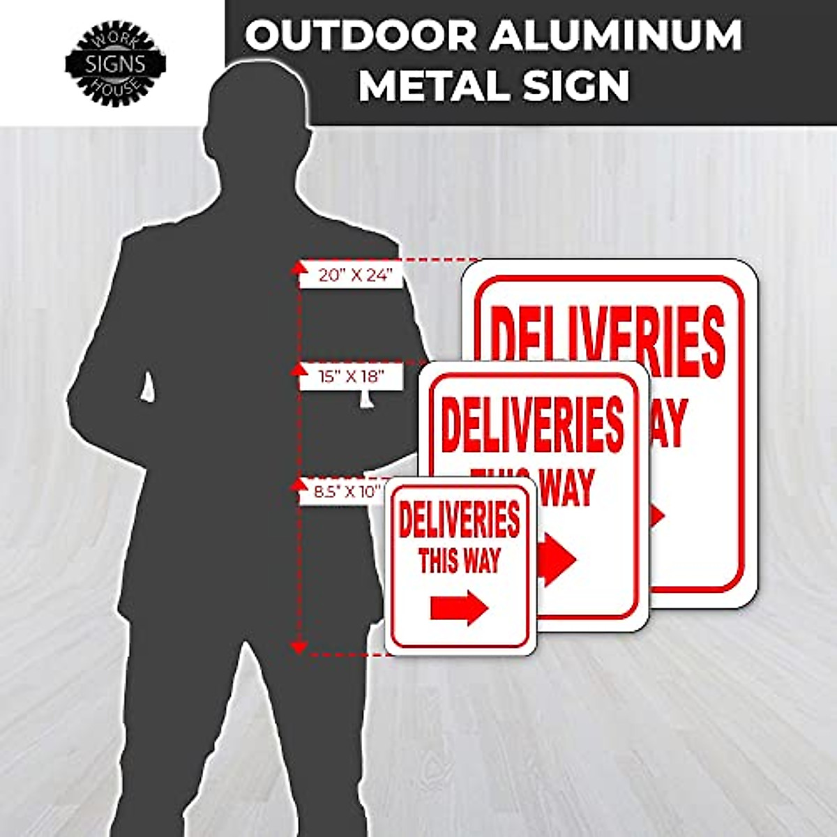 Deliveries This Way w/Right Arrow Outdoor Sign - Delivery Driver Delivery Instructions for My Packages from Amazon, FedEx, USPS, UPS - Indoor Outdoor Signs for Home, Work - 8.5" x1 0"