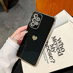 Jmltech Galaxy A23 5g Case, for Samsung Galaxy A23 5g Case Women Girls Cute Design Soft Silicone Camera Protection Protective Lovely Heart Phone Case (Black)