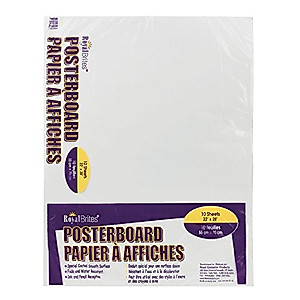 Office Depot Poster Boards, 22in. x 28in., White, Pack of 10, 23408