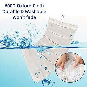 ohihuw Closet Hanging Organizer for Large Size Bras with Enlarged Mesh Pockets Dual Sided Underwear Storage (Beige)