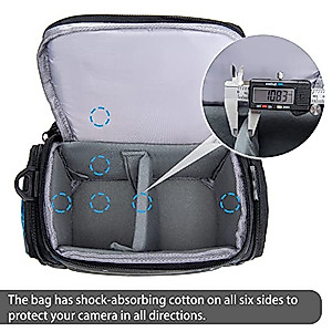CADeN Compact Camera Shoulder Crossbody Bag Case Compatible for Nikon, Canon, Sony SLR/DSLR Mirrorless Cameras and Lenses Waterproof(1.0 S, Sky Blue)
