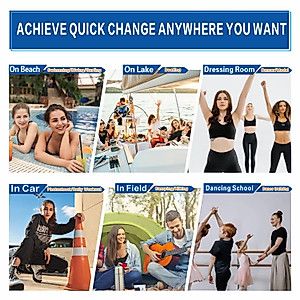 Portable Changing Room Privacy Changing Tent Quick Dressing Room Thick Cover ups for Public Change on Beach Car Boating Swimming Changing Curtain for Dancer, 4.59ft Length