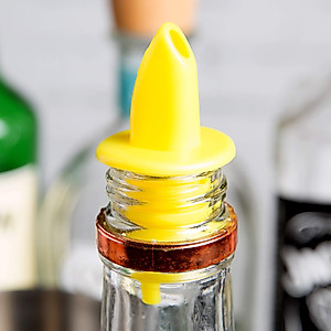 (12-PCS-Yellow) Free Flow Liquor Pourers Bottle Pour Spouts Speed Pourers