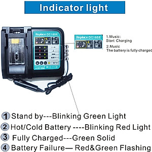 Compaitble with Makita DC18SE Lithium Ion Vehicle Charger,Car Battery Charger, for Battery BL1835B BL1845B BL1845 BL1820 BL1820B BL1815 BL1815B BL1835 BL1840 BL1840B