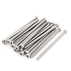 uxcell M5x100mm Thread 304 Stainless Steel Hex Socket Head Cap Screw Bolt DIN912 20pcs