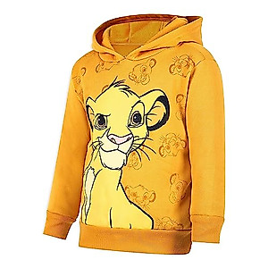 Disney Lion King Simba Boys Hoodie for Toddler and Little Kids – Orange