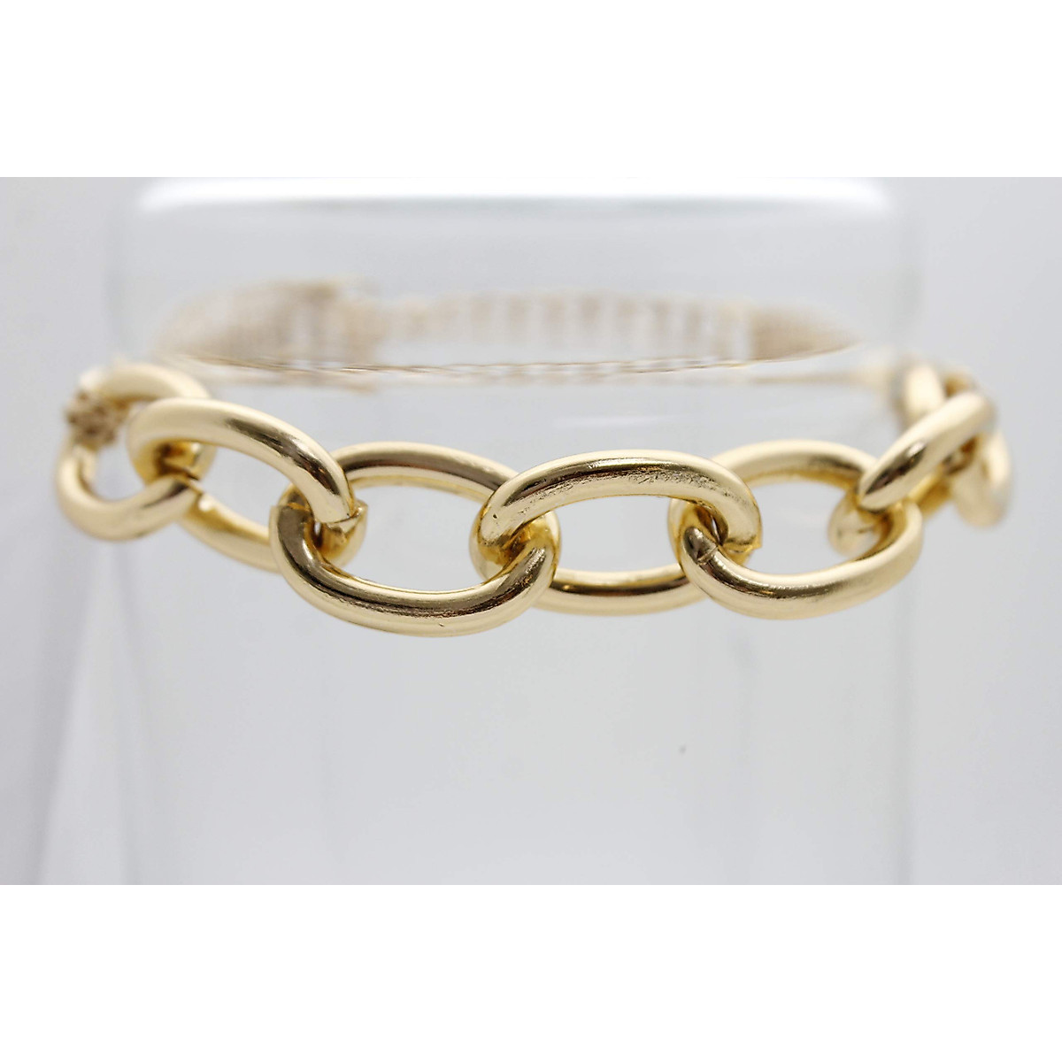 TrendyFashionJewelry Women Boot Bracelet Gold Metal Thick Chain Chunky Link Shoe Charm Strap Band Hip Hop