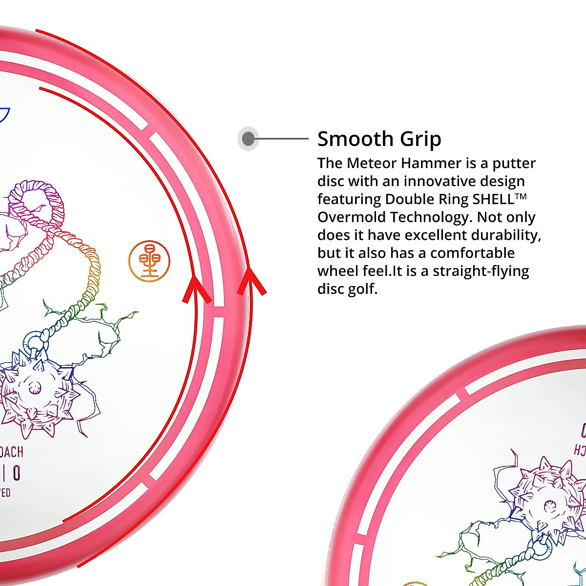 Yikun Disc Golf Putter Disk 170-175g Disk Golf Stuff for Outdoor Games All Professional Disc Golf Play Disc Golf Equipment (Red)
