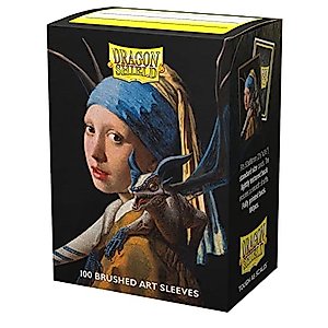 Dragon Shield Standard Size Sleeves – Limited Edition Brushed Art: Girl with a Pearl Earring 100CT - Card Sleeves Smooth & Tough - Compatible with Pokemon, Yugioh, & Magic The Gathering – MTG, TCG