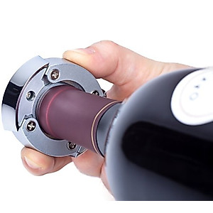 Ozeri Nouveaux Electric Wine Opener with Removable Free Foil Cutter, Refined Silver
