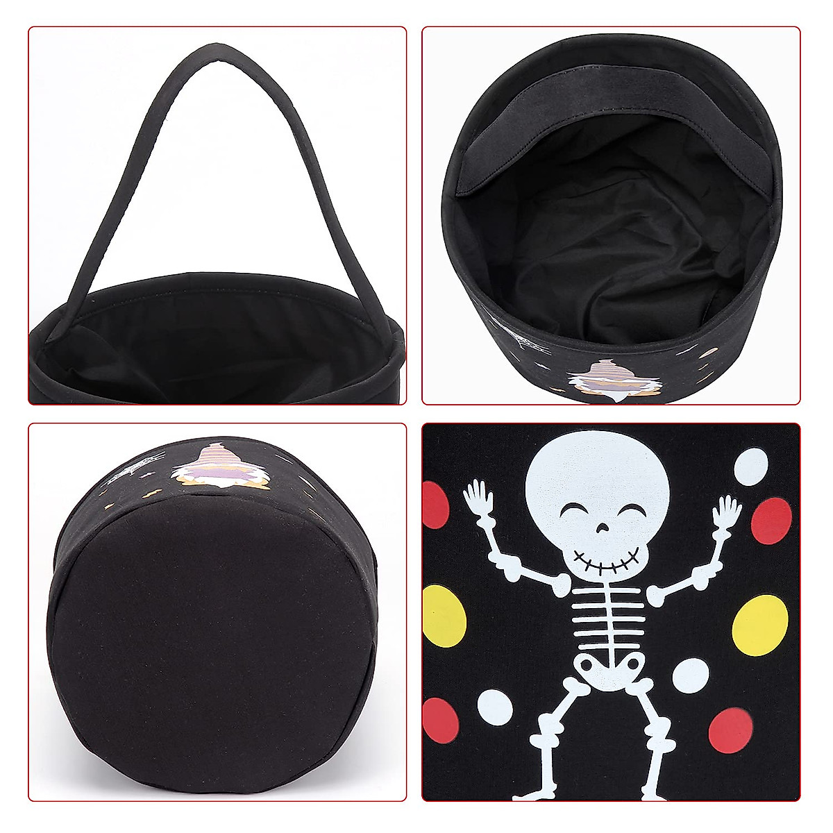 2pcs Halloween Trick or Treat Bags Halloween Candy Buckets Fabric Tote Gift Bags for Halloween Parties…