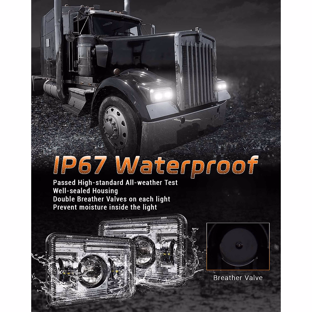 Z-OFFROAD DOT Approved 4x6 LED Headlights Assembly Hi/Lo Sealed Beam Compatible with KW T800 T600 Peterbilt 379 Freightliner Chevy Oldsmobile Cutlass H4651 H4652 H4656 H6545 H4666, 4PCS-Chrome