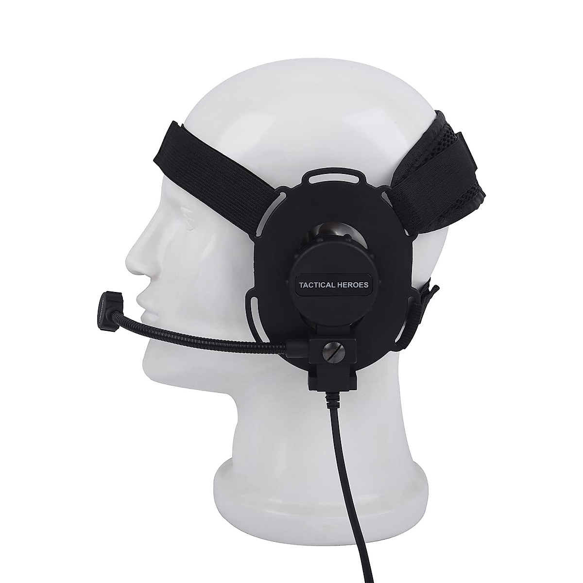 Pdflie Overhead Walkie Talkie Headset with boom Mic, 2 Way Radio Headphone for Z-Tactical Airsoft Civilian Wiring U94, Compatible with Motorola Kenwood Midland Hytera Baofeng Retevis U94 Ptt (Black)