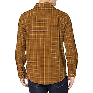 Pendleton Men's Long Sleeve Merino Lodge Shirt, Bronze Windowpane, Medium