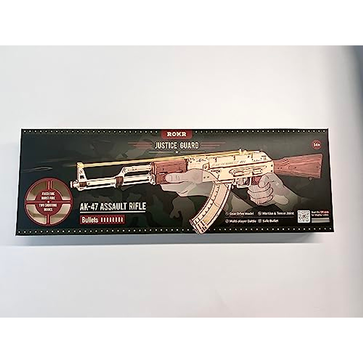 ROKR 3D Puzzles for Adults, Wooden 3D Puzzle Model AK47 Rubber Bands Gun Toys Building Kits, DIY Wood Crafts Cool Toy Hobbies for Men Women, Creative Assembly Gifts