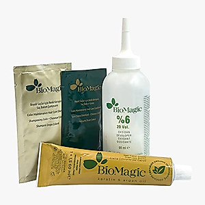 BioMagic Permanent Hair Color, Keratin & Argan Oil Line, Ammonia FREE Hair Dye, Contains Certified Organic Ingredients, Hair Coloring for a Natural Look (9.00 Very Light Blonde)