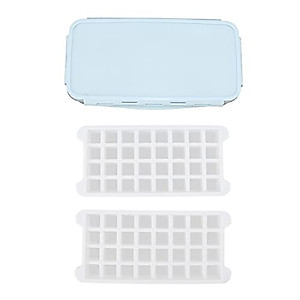 Ice Cube Trays,Square Ice Cube Trays,1.7L Double Layer 64 Grid Ice Mould Box DIY Ice Cube Mold Tray Soft Silicone Ice Mold Maker for Home