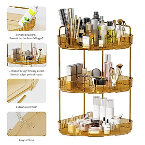 Shario Corner Bathroom Counter Organizer, 3 Tier Bathroom Perfume Organizer Countertop, Makeup Organizer Storage for Vanity, Skin Care, Beauty, Cosmetics. (Gem Green, 3 Tiers)