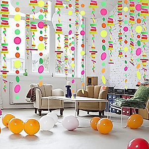 525feet UV Paper Neon Garland Neon Streamers Glow in the Dark Glow Party Supplies and Decorations Glow in the Dark Streamers Blacklight Reactive Fluorescent Black Light Neon Party Supply for Birthday