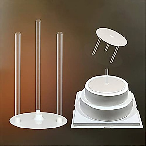 Cake Tier Supports,4 Pcs Reusable 9/12/16/20cm Cake Boards and 12 Pcs Cake Dowel Rods for Tiered Cake Construction and Stacking
